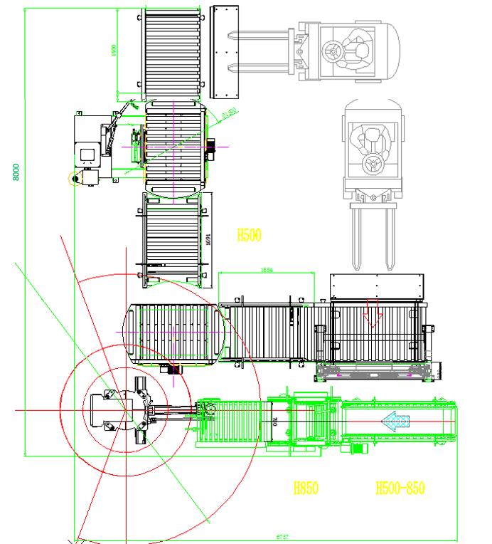 Robot Industries Palletizing Cell Bag Flattening Pallet Dispenser Robotized Palletizing
